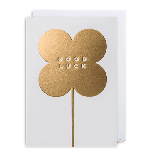 Gold Four Leaf Clover Good Luck Card – The Paperdashery