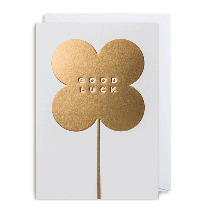 Gold Four Leaf Clover Good Luck Card – The Paperdashery